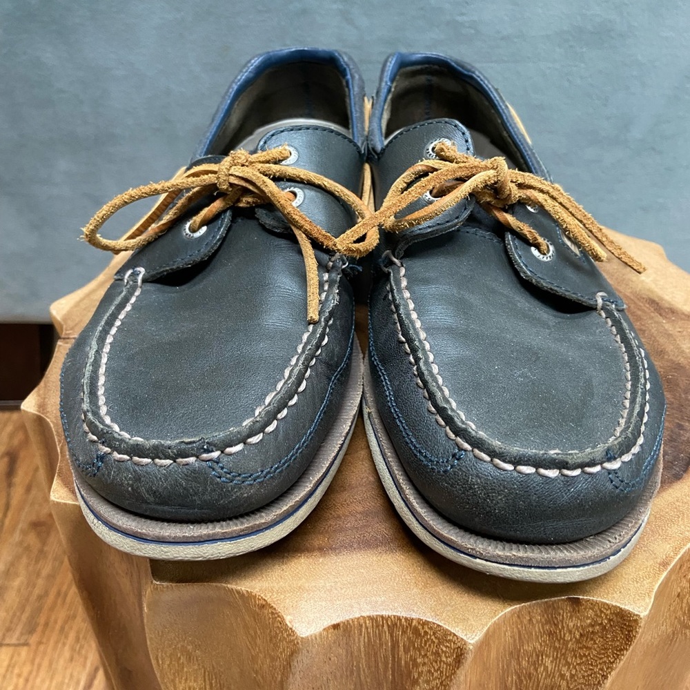 Sherry Top-Sider Blue-Green Leather Boat Shoe - Size … - Gem